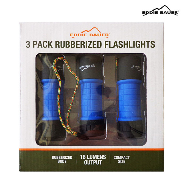 Eddie Bauer 3 Pack of Rubberized 9 Led Flashlights - SHIPS FREE - 13 Deals