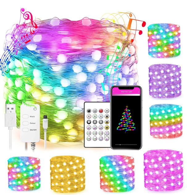 Smart String Lights with Remote and Smart Phone Use - 32.8 Foot LED ...