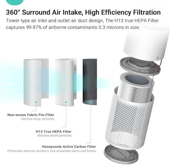 Living Enrichment Air Purifier for Large Rooms up to 463 ft² with True ...