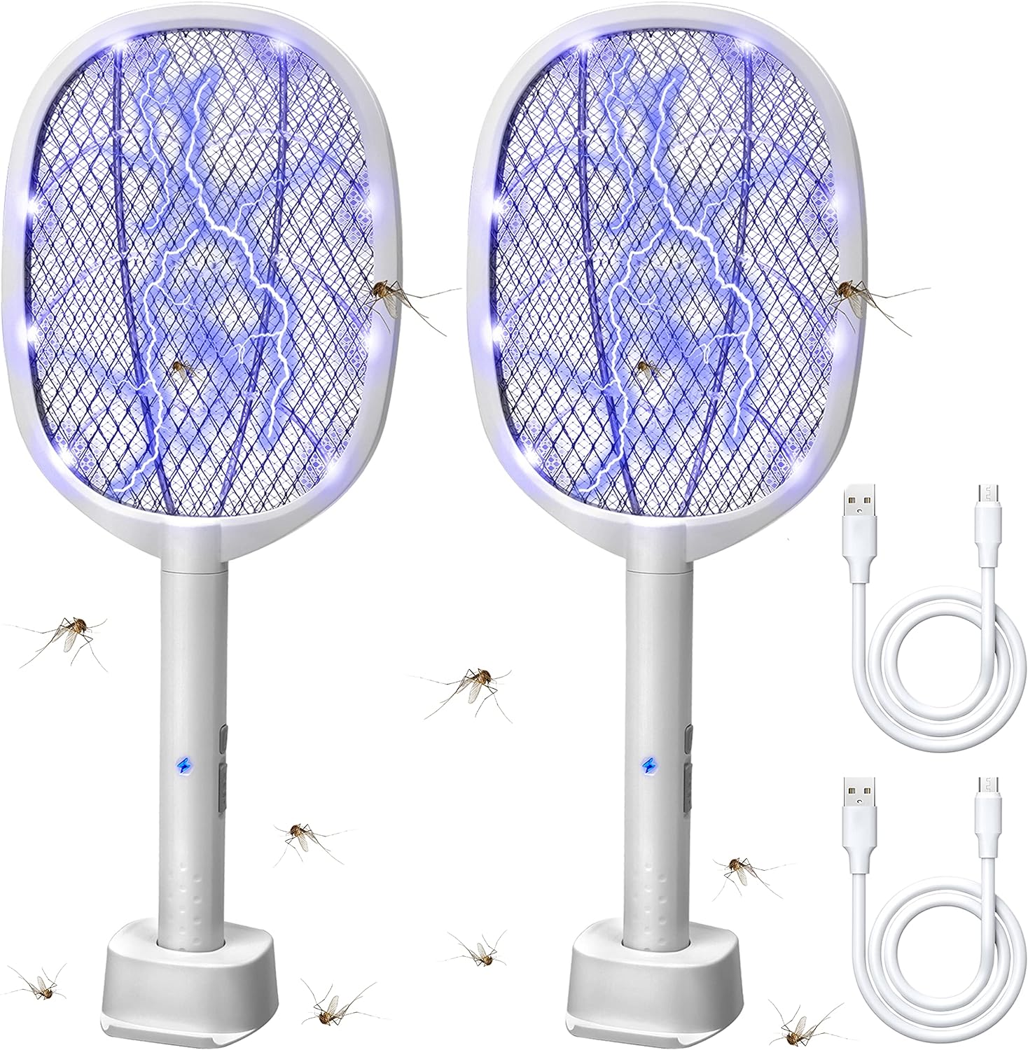 2 Pack of 2-in-1 Electric Bug Zapper Racket - Zap those pesky fly's ...
