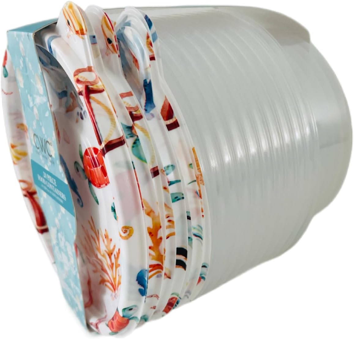 40 Piece of Cook With Color Round Plastic Food Containers with Lids ...