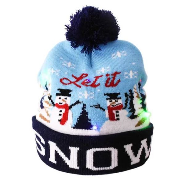 Fun Light Up LED Christmas Beanies - Blinking light mode and static on ...