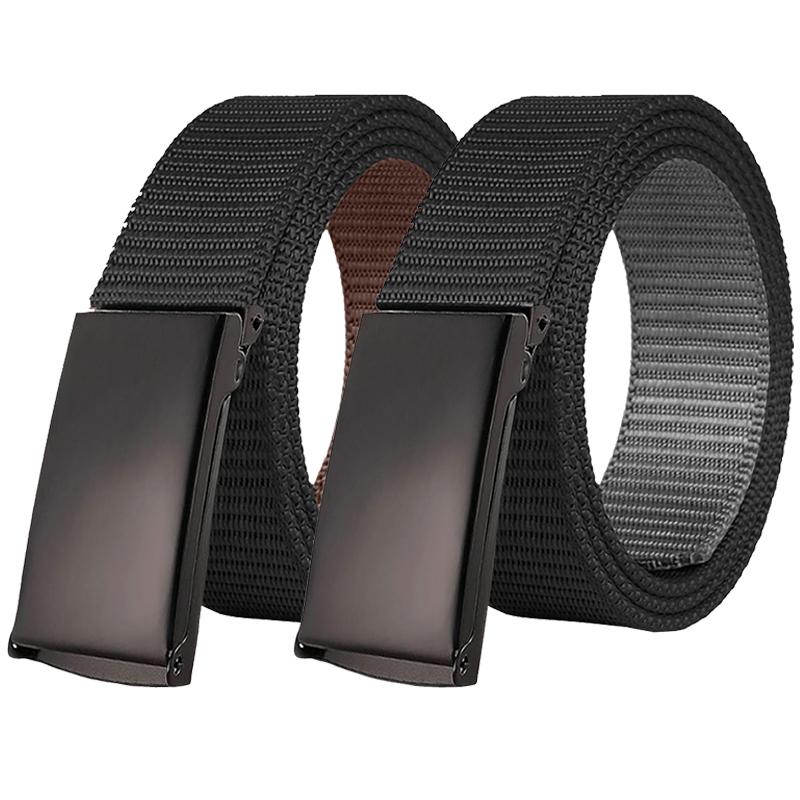 2 PACK OF Men's Heavy-Duty Nylon Reversible Ratchet Belt. Rugged and ...