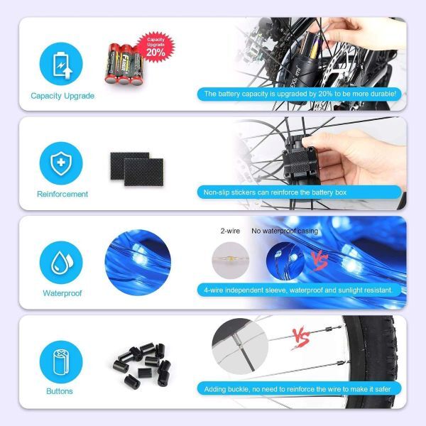 RGB LED Bike Wheel Lights - Several colors to choose from and can be ...