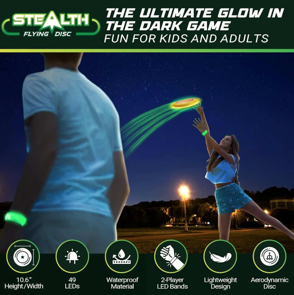 Light Up LED Frisbee With 2 Light Up Wrist Bands - SHIPS FREE! - 13 Deals