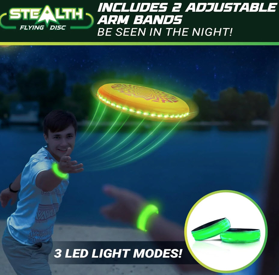 Light Up LED Frisbee With 2 Light Up Wrist Bands - SHIPS FREE! - 13 Deals