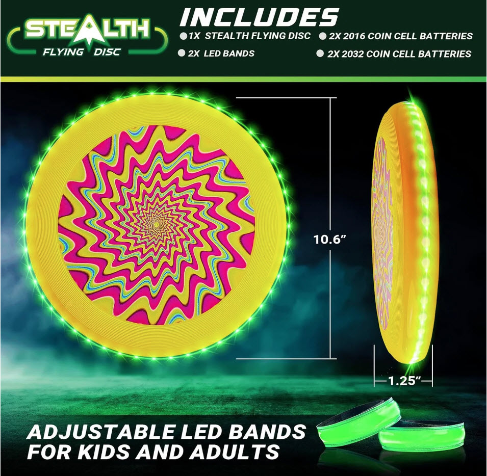 Light Up LED Frisbee With 2 Light Up Wrist Bands - SHIPS FREE! - 13 Deals