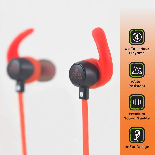 Ecosurvivor IPX4 Water-Resistant Bluetooth Earbuds - Sweat & Splash ...