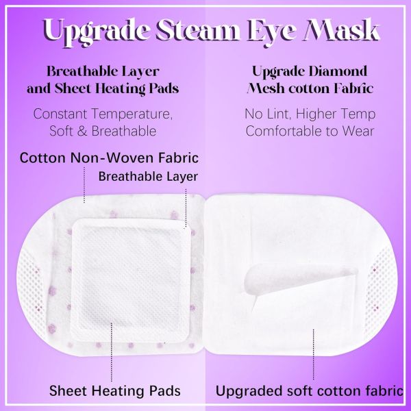 20 Pack of Self Heating Eye Masks With Subtle Lavender Scent - These ...