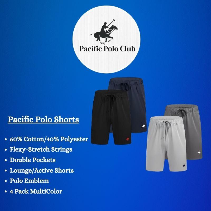 4 PACK OF Pacific Polo Club Men's Shorts. Stay cool, comfortable, and ...