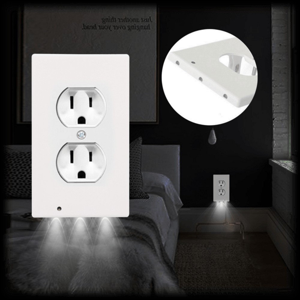 10 PACK OF Outlet Covers with LED Nightlight- 2 STYLES. These sleek ...