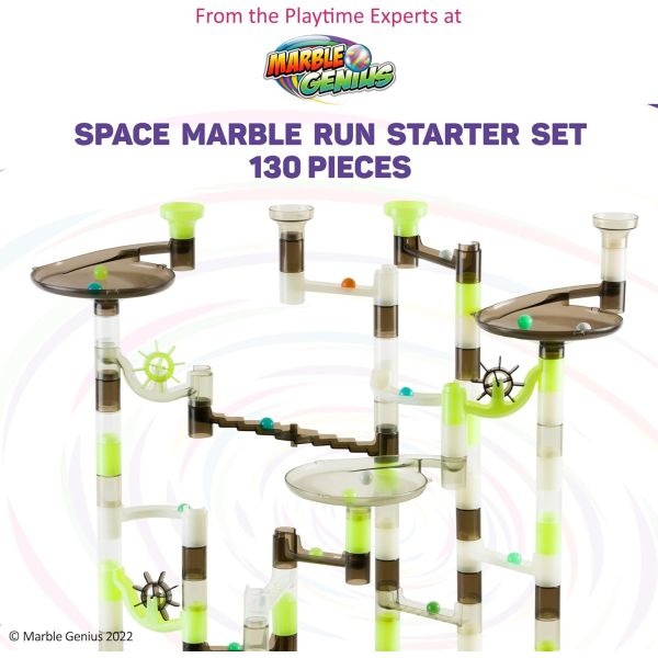 Marble Genius Space Themed Marble Run Starter Set STEM Toy for Kids ...