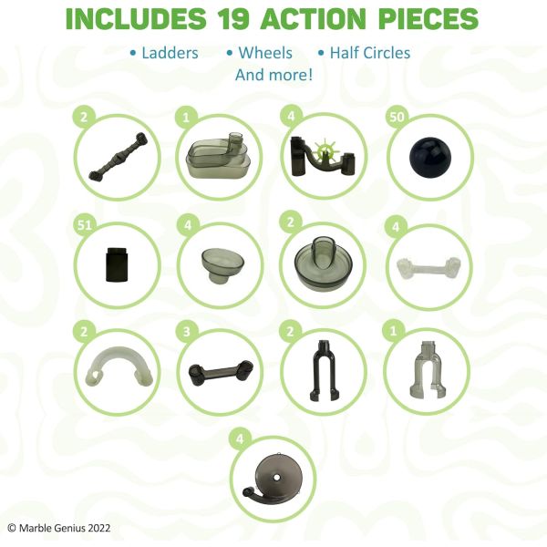 Marble Genius Space Themed Marble Run Starter Set STEM Toy for Kids ...