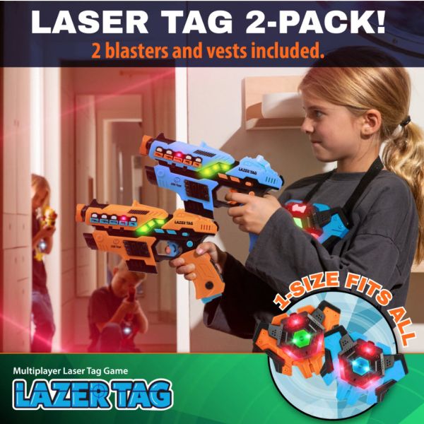 2 PACK of Laser Tags - Enjoy realistic arcade play experience with this ...