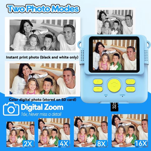 Instant Print Digital Camera - INKLESS, so you never have to buy ink! Comes with 3 rolls of ...