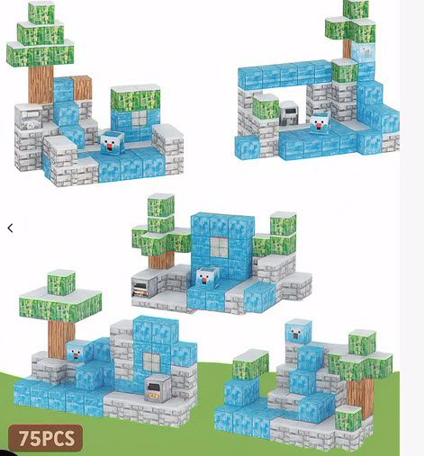"Minecraft" Style 75 Piece Magnetic Building Block Set - Grab a few ...