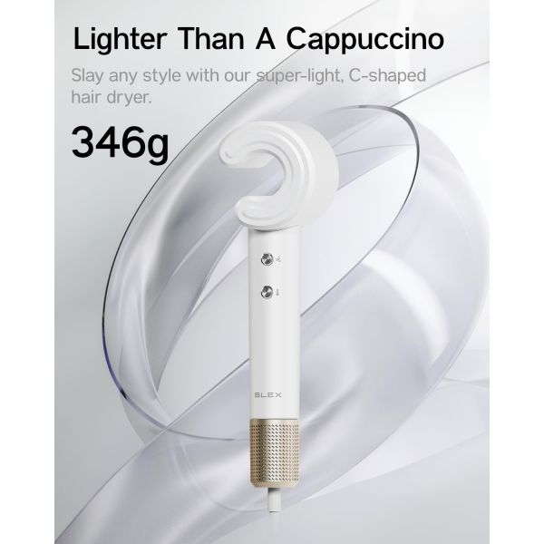 C-Shaped Hair dryer - 5-Min Quick Drying, 110,000 RPM High-Speed ...