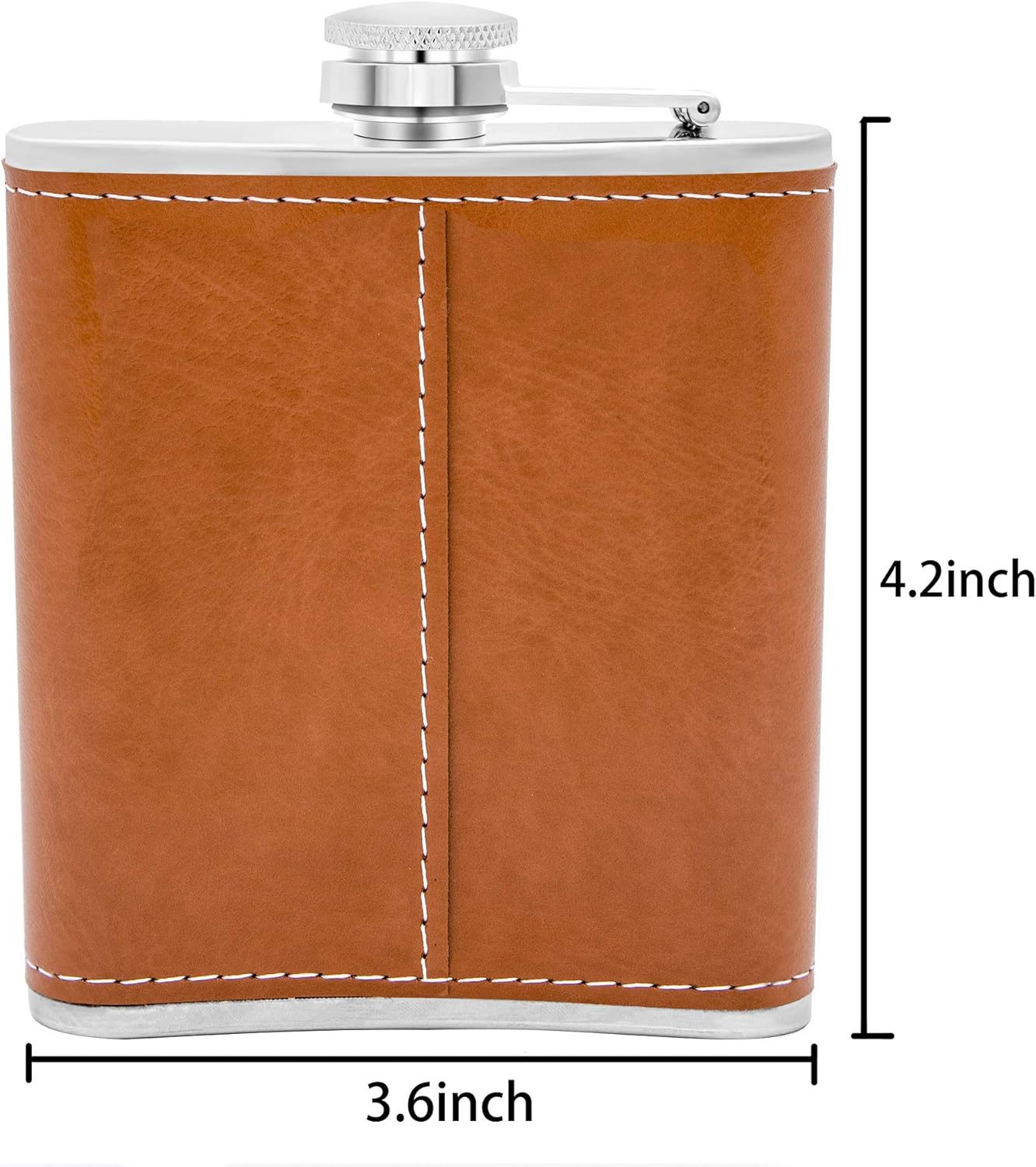 Stainless Steel Leather Flasks Set Including Two Shot Glasses and a ...