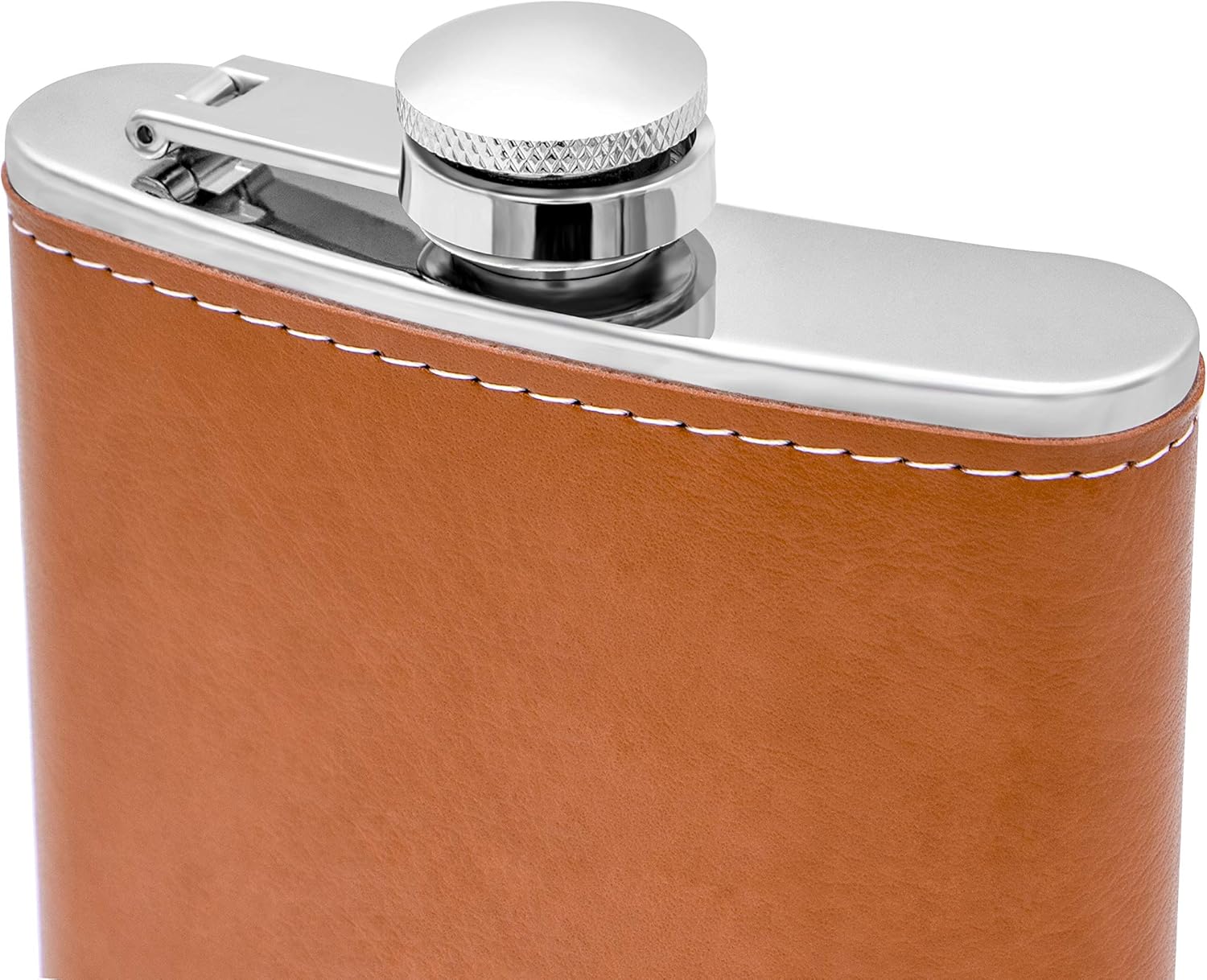 Stainless Steel Leather Flasks Set Including Two Shot Glasses and a ...