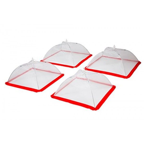 SET of 4 FlyFix Pop-Up Food Cover Tents - Reusable, Mesh, Collapsible ...