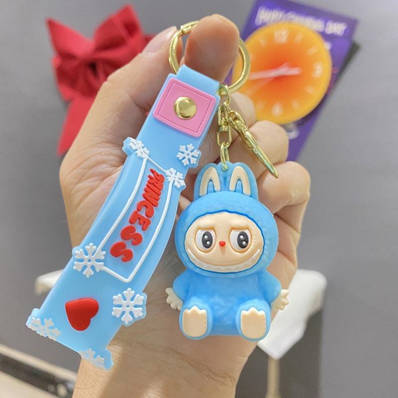 2 PACK OF Labubu Inspired Keychain, Cute Labubu Doll Wristlet ...