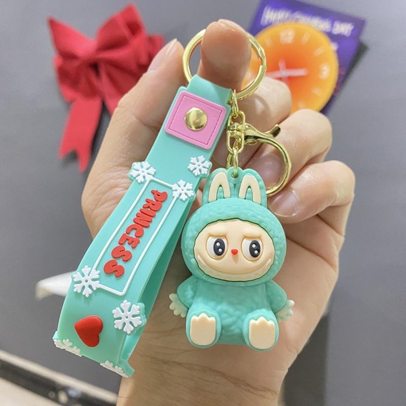2 PACK OF Labubu Inspired Keychain, Cute Labubu Doll Wristlet ...