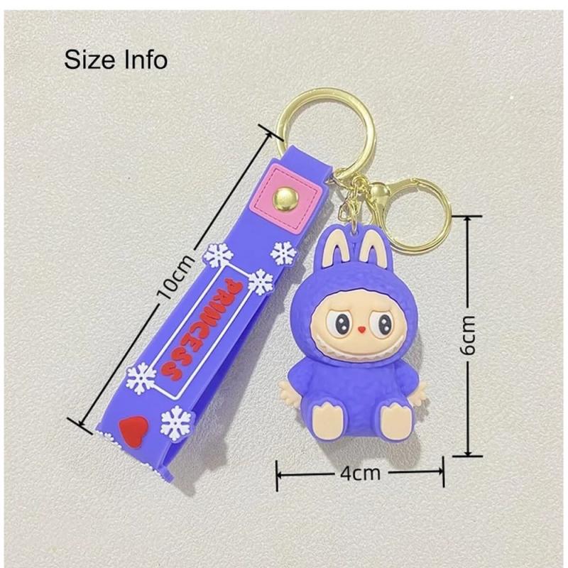 2 PACK OF Labubu Inspired Keychain, Cute Labubu Doll Wristlet ...