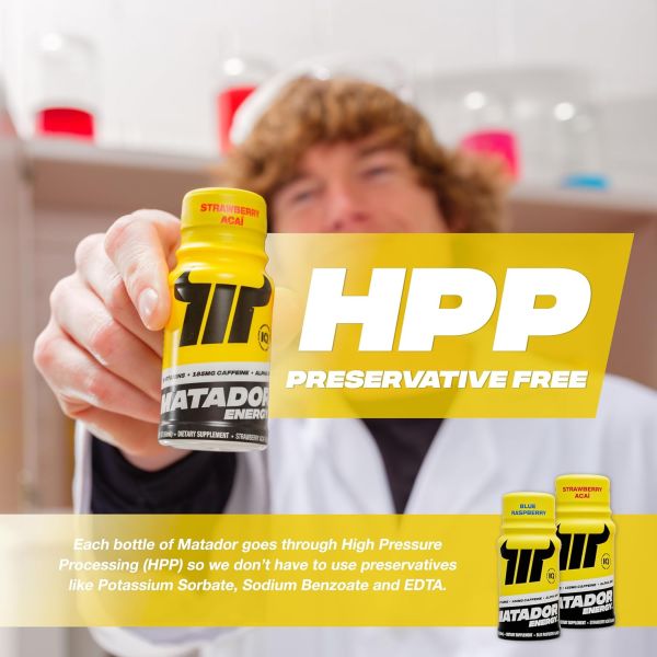 12 PACK of MATADOR Energy Shots Extra Strength Mini Energy Drinks w/B ...