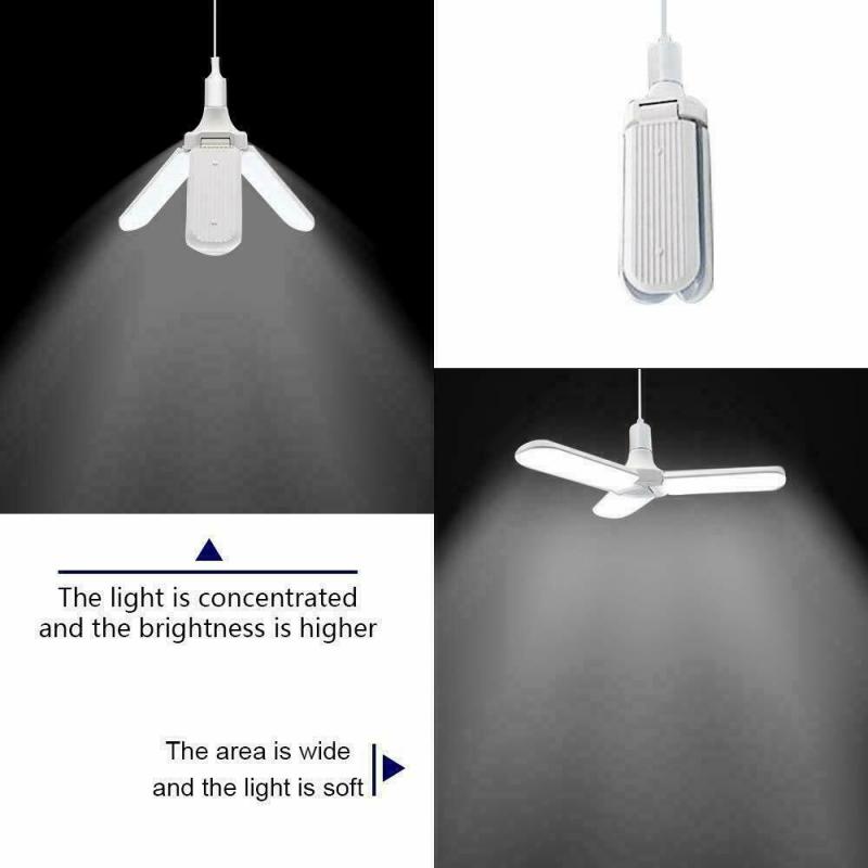 2 PACK OF Folding 3 Blade LED Garage Light Ceiling Light (45W ...
