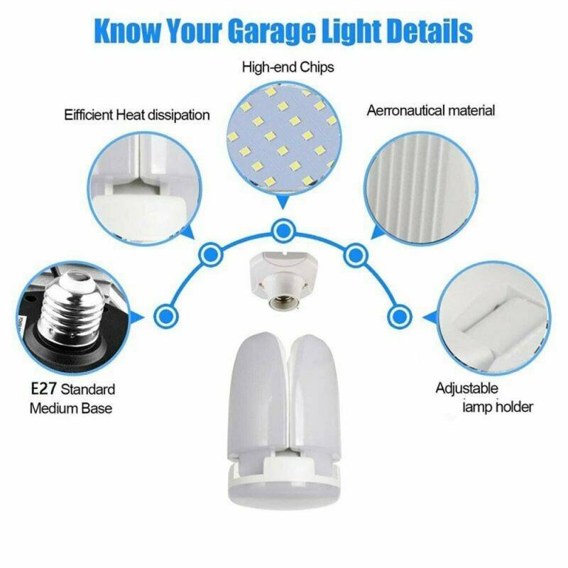 Folding 3 Blade LED Garage Light Ceiling Light (45W). Brighten up your ...
