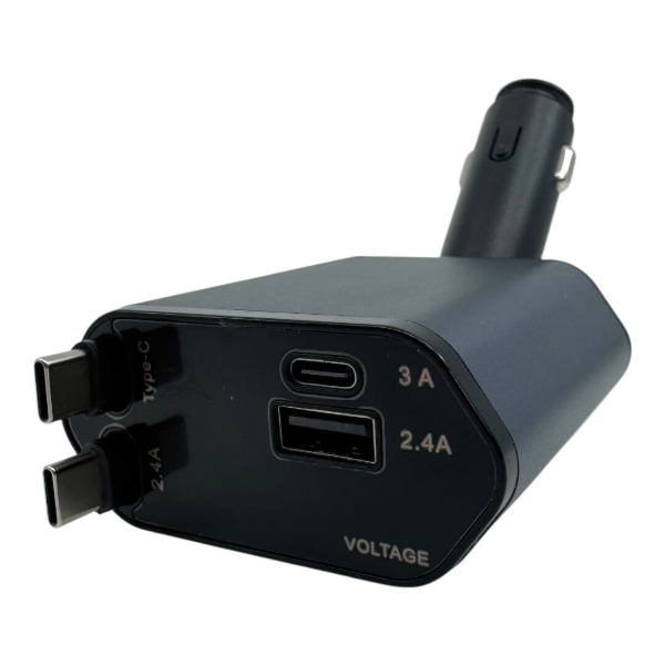 High Speed 180 Degree Adjustable Multi-Port Car Charger With Two Built ...