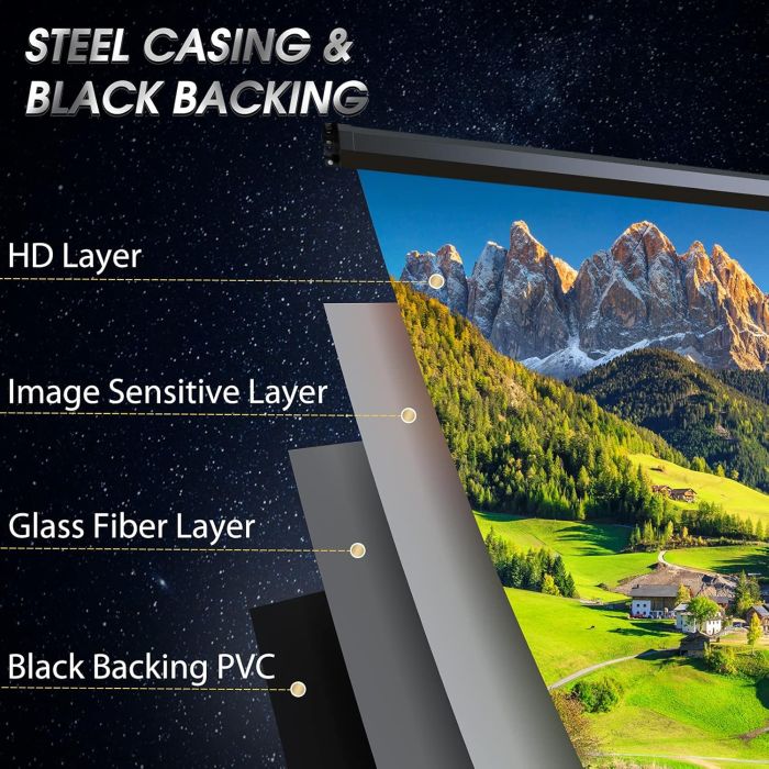 Aoxun 120" Motorized Projector Screen w/Remote Control 4:3 aspect ratio ...