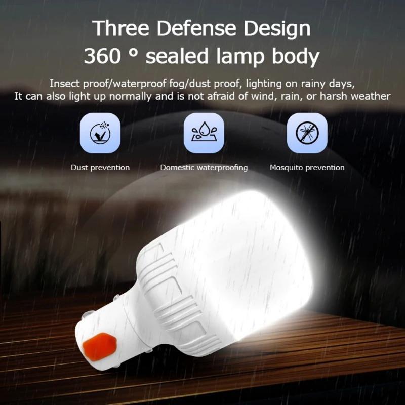 4 PACK OF Portable Outdoor 500 LUMENS USB Rechargeable LED Lamp Bulbs ...