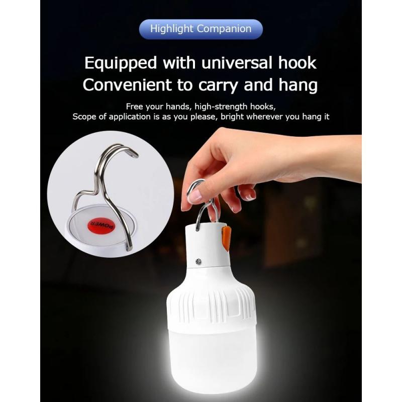 4 PACK OF Portable Outdoor 500 LUMENS USB Rechargeable LED Lamp Bulbs ...