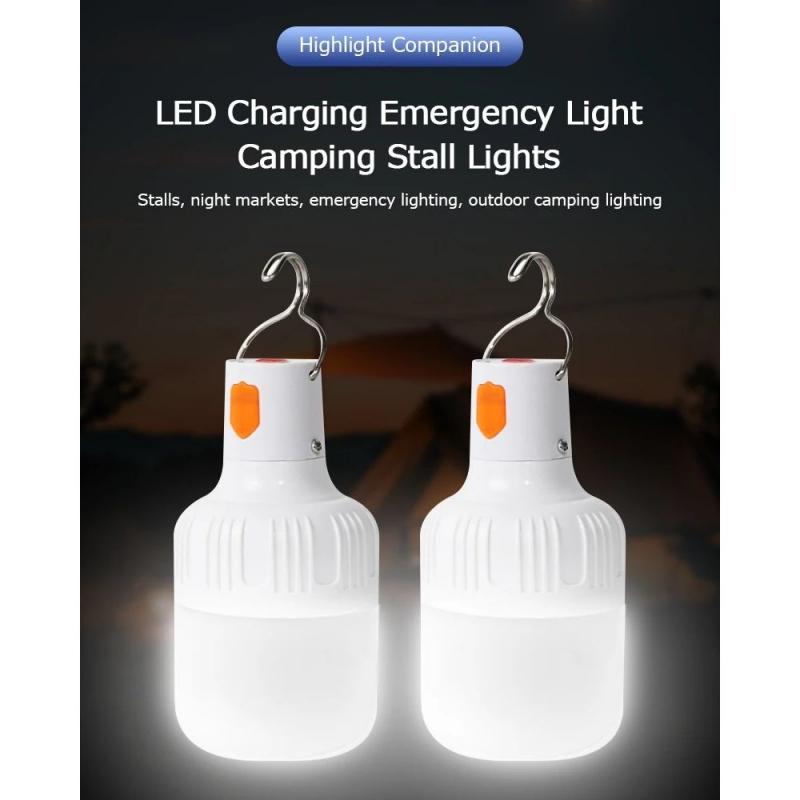 4 PACK OF Portable Outdoor 500 LUMENS USB Rechargeable LED Lamp Bulbs ...
