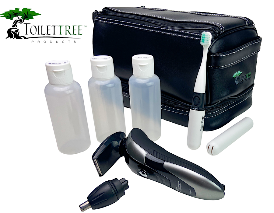 ToiletTree Set - Toiletry Bag with 3 TSA Approved Bottles and Sonic ...