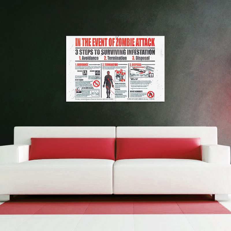 In The Event Of A Zombie Attack - POSTER (2 Sizes Available) SHIPS FREE ...