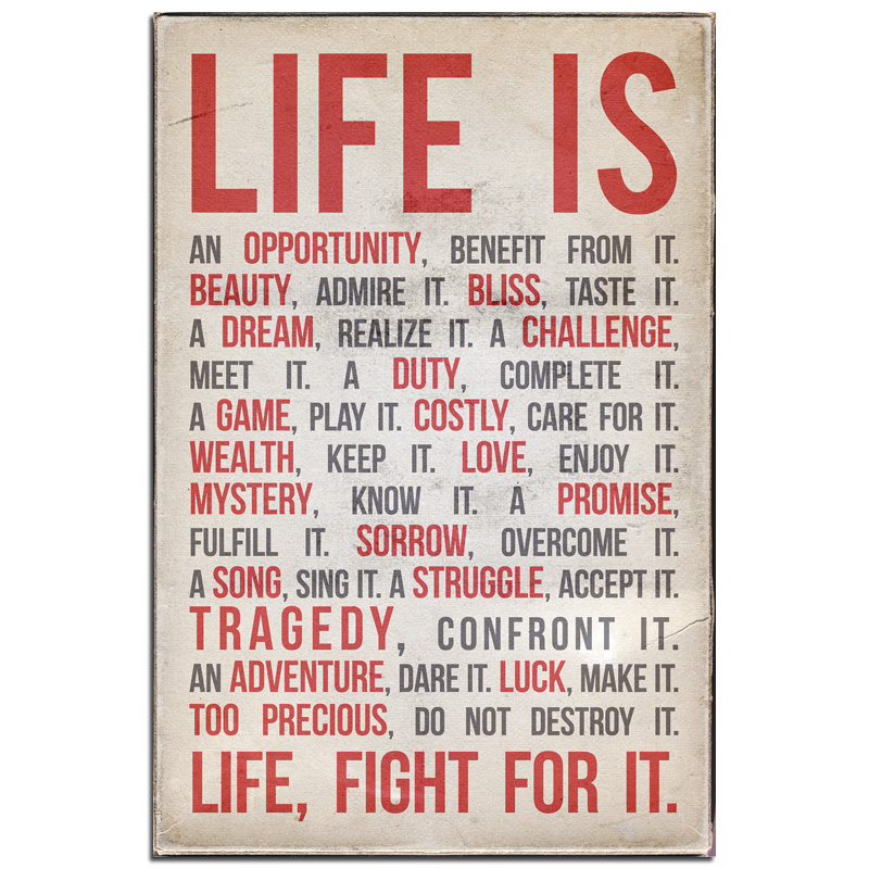 Life Is - Typography Print - POSTER (2 sizes available) OR Canvas ...
