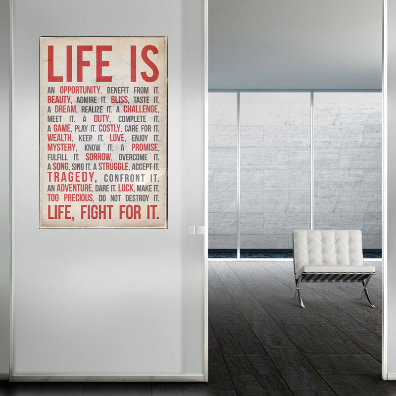 Life Is - Typography Print - POSTER (2 sizes available) OR Canvas ...