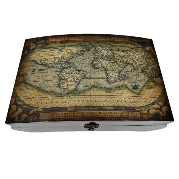 2 Piece Vintage World Map Storage Chests - These are BEAUTIFUL! - SHIPS ...