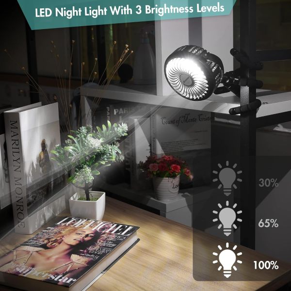 Flexible Tripod Wrap Around Fan - Rechargeable with 3 Speeds - Order 3 ...