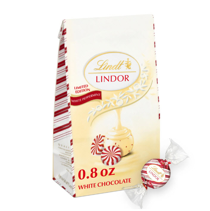 24 Mini Bags of Lindt Lindor Peppermint White Chocolate Christmas Candy ...