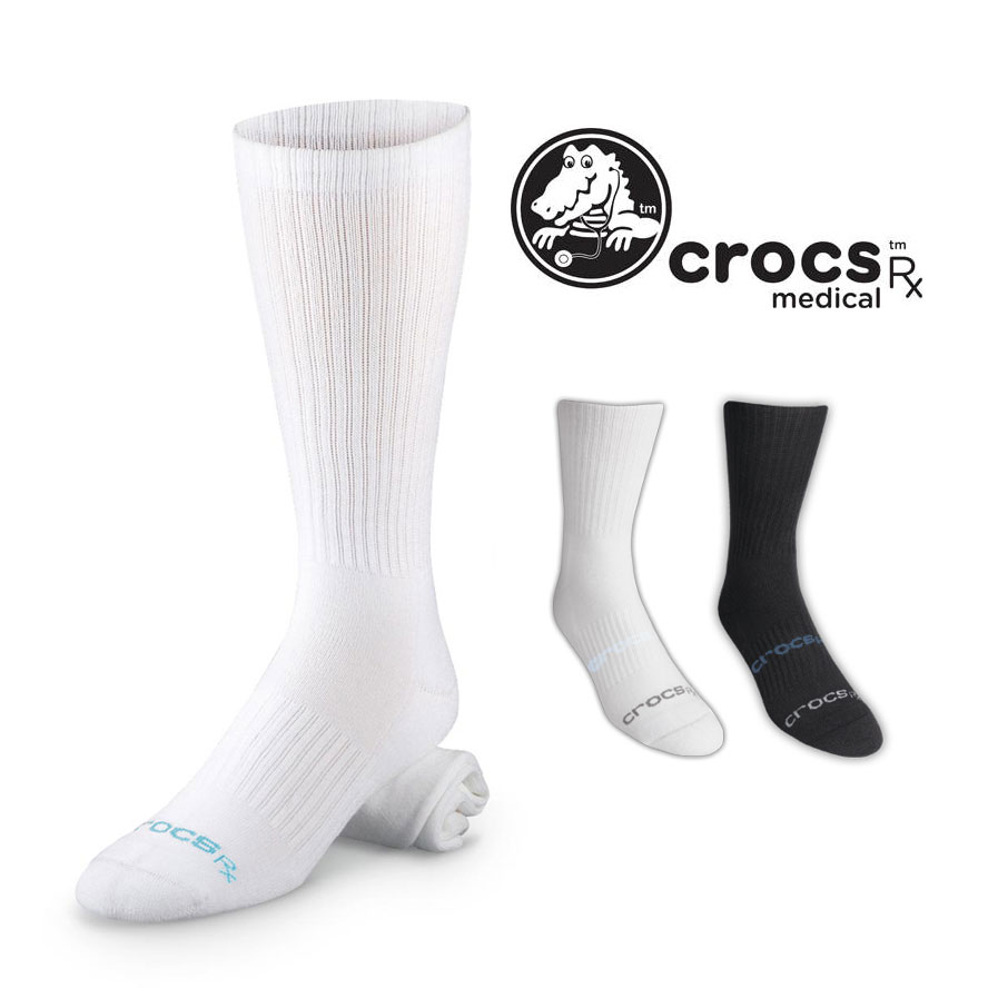 4 Pairs of Unisex Crocs Rx Diabetic Socks with Active Ion Technology - Available in Medium and ...