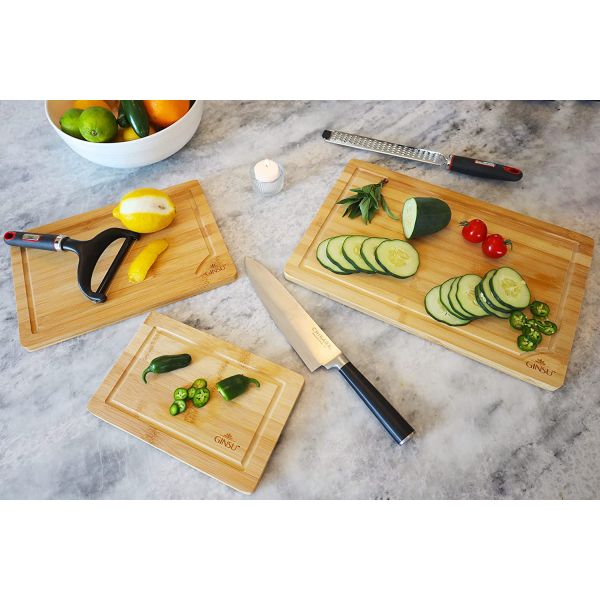 3 Piece Set of Ginsu Bamboo Cutting Boards – 3 Different Sizes for ...