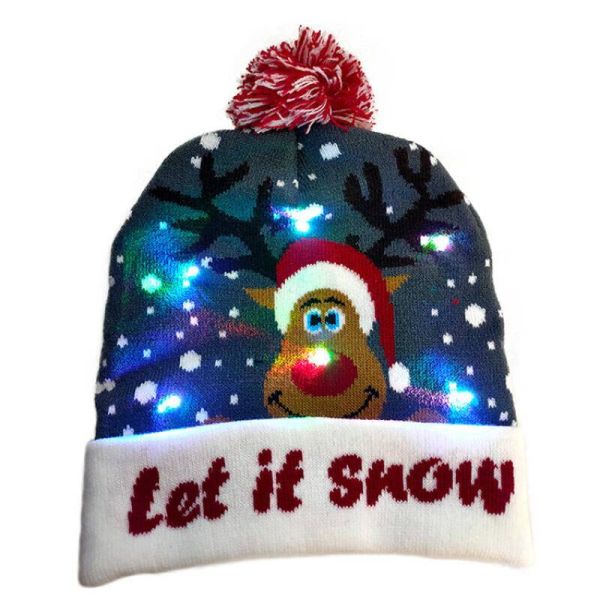 Fun Light Up LED Christmas Beanies - Blinking light mode and static on ...