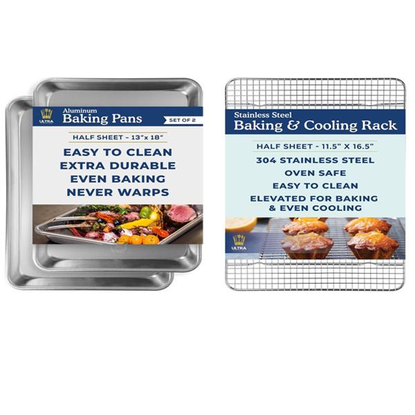 COMBO - 2 PACK of Ultra Cuisine Baking Sheets and ONE Heavy Duty ...