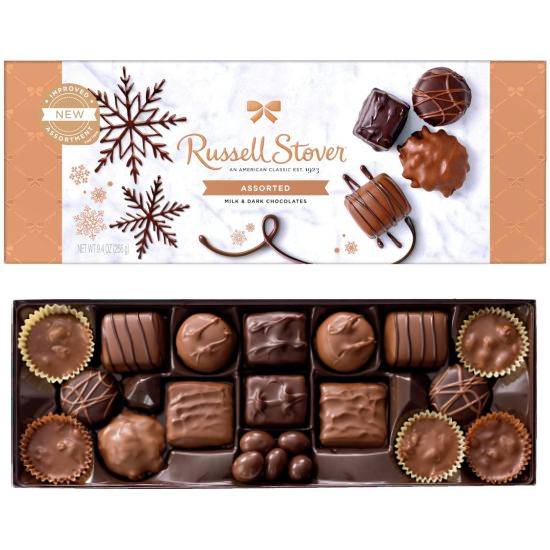 6 BOXES of Russell Stover Assorted Milk and Dark Chocolates - Caramels ...