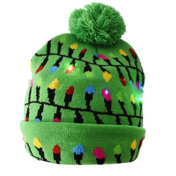 Fun Light Up LED Christmas Beanies - Blinking light mode and static on ...