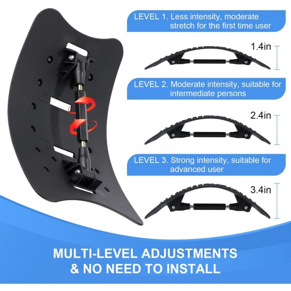 Heated Back Stretcher for Back Pain Relief - For Upper & Lower Back ...