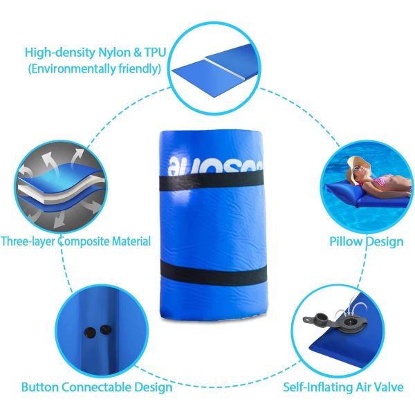 Self-Inflating Portable Float with Headrest - No getting winded or ...